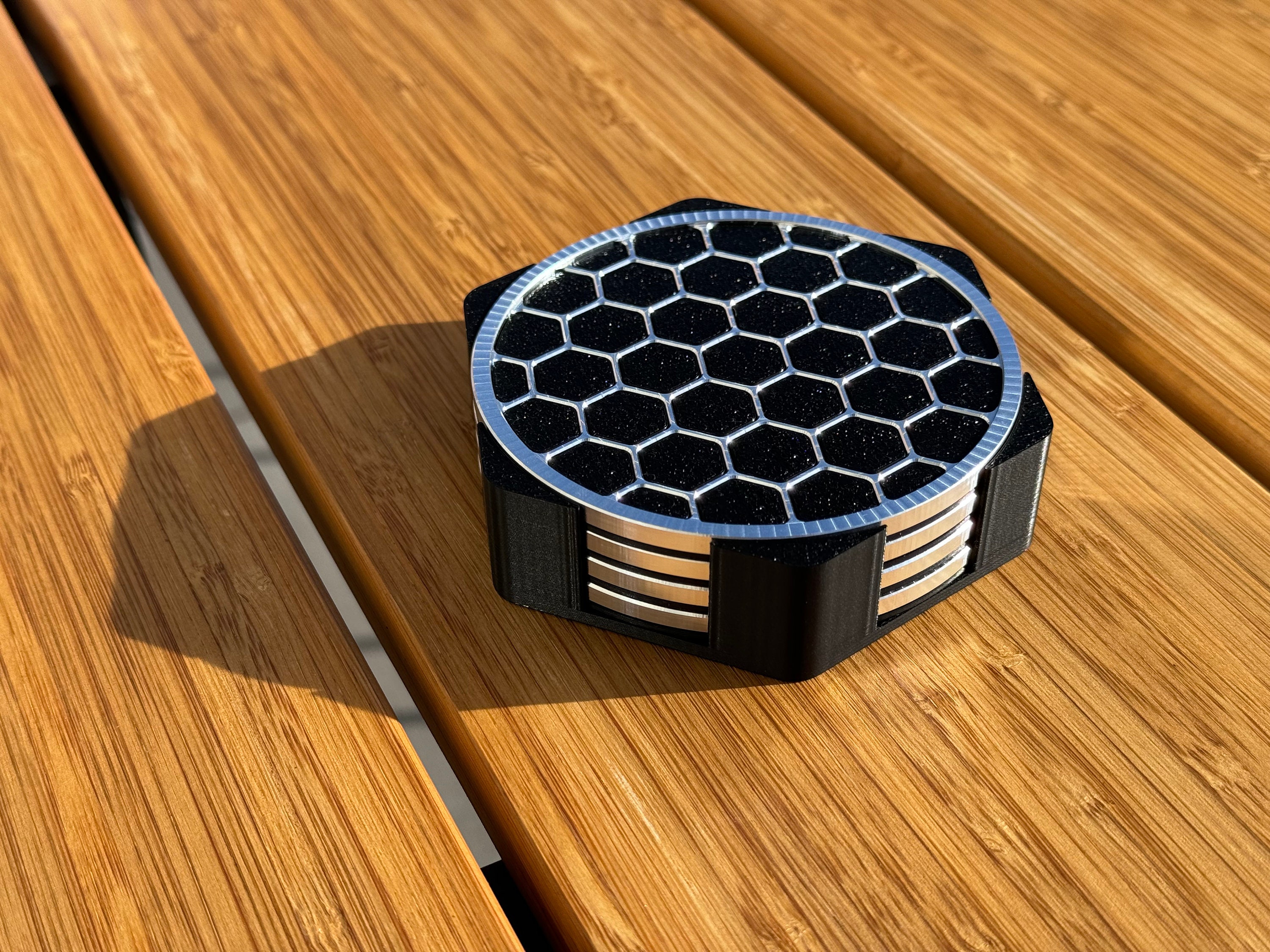 Aluminum and 3D Printed Honeycomb Pattern Coasters Set of 4 Coasters ...