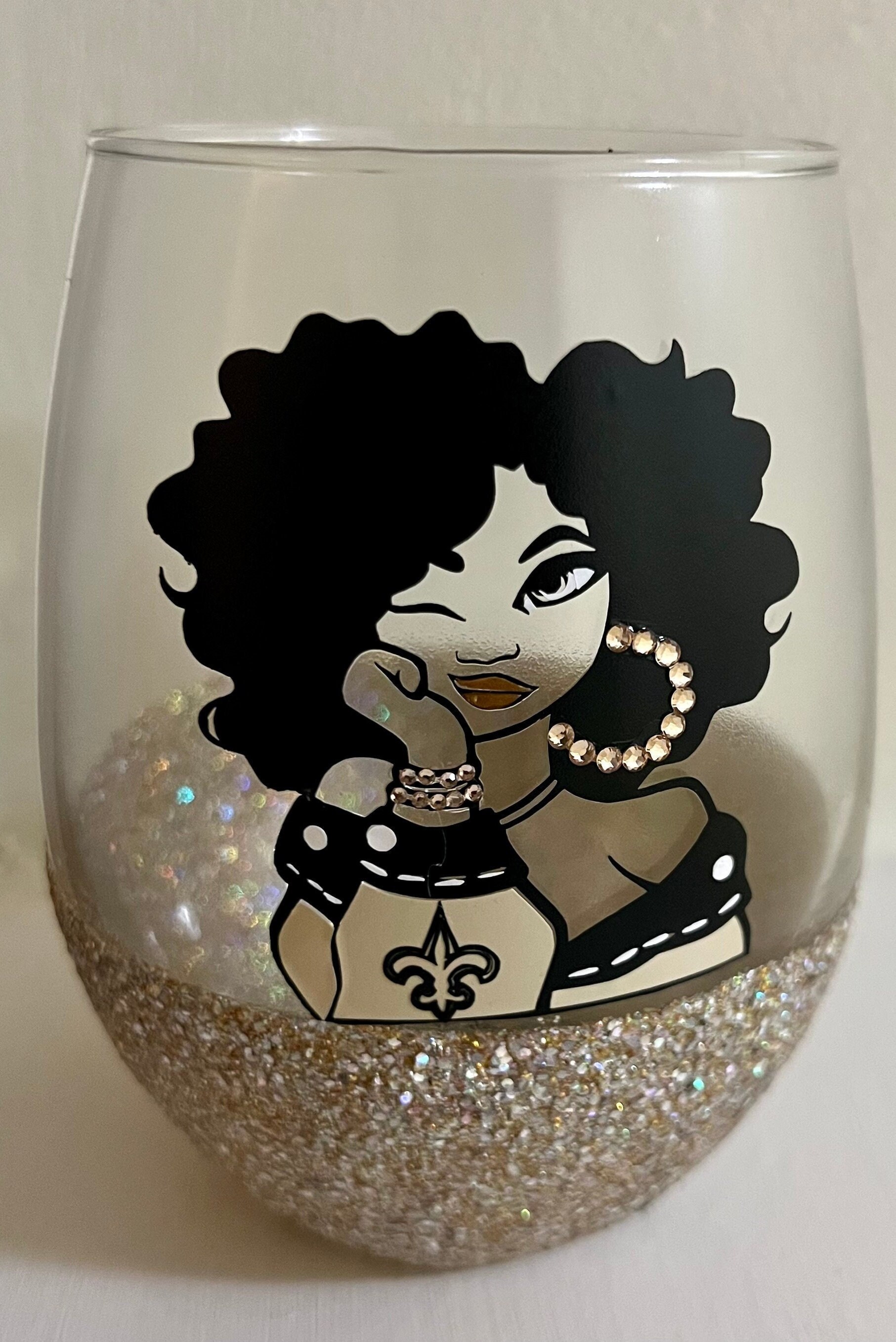 New Orleans Saints Football Wine Glass / Wine Glass / NFL - Etsy