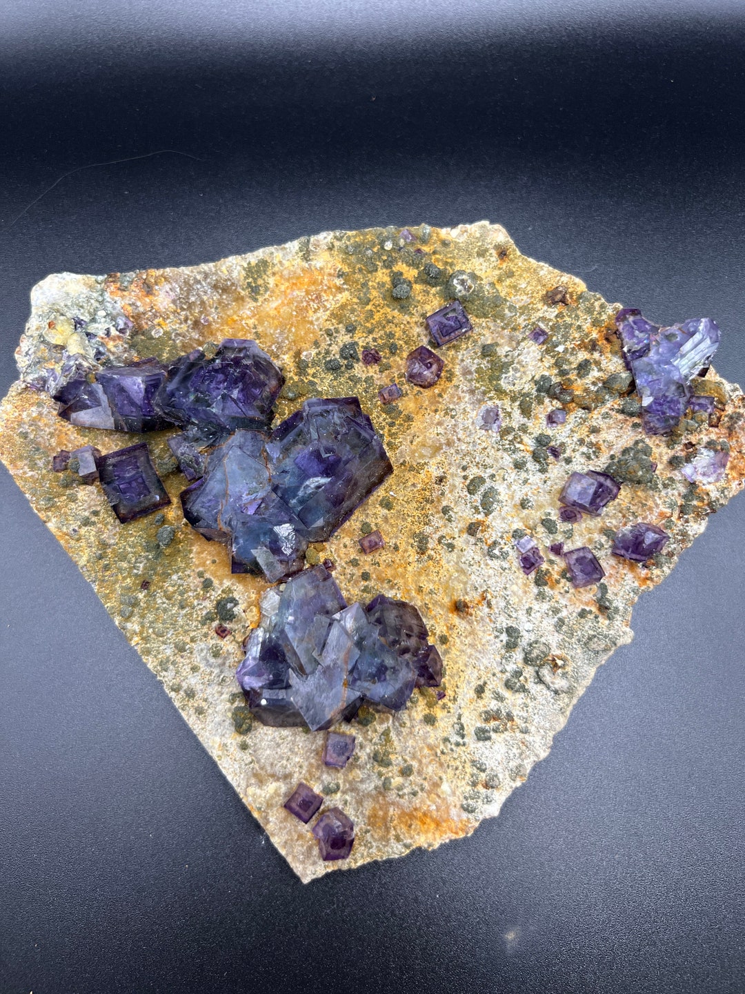 Purple Fluorite / on Matrix / Crystal Mineral Specimen - Etsy