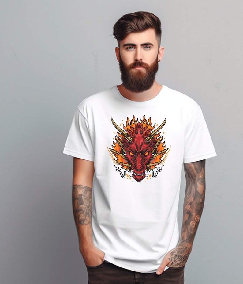 Red Dragon Chinese New Year 2024 Graphic T-shirt, Streetwear Dragon Tee ...