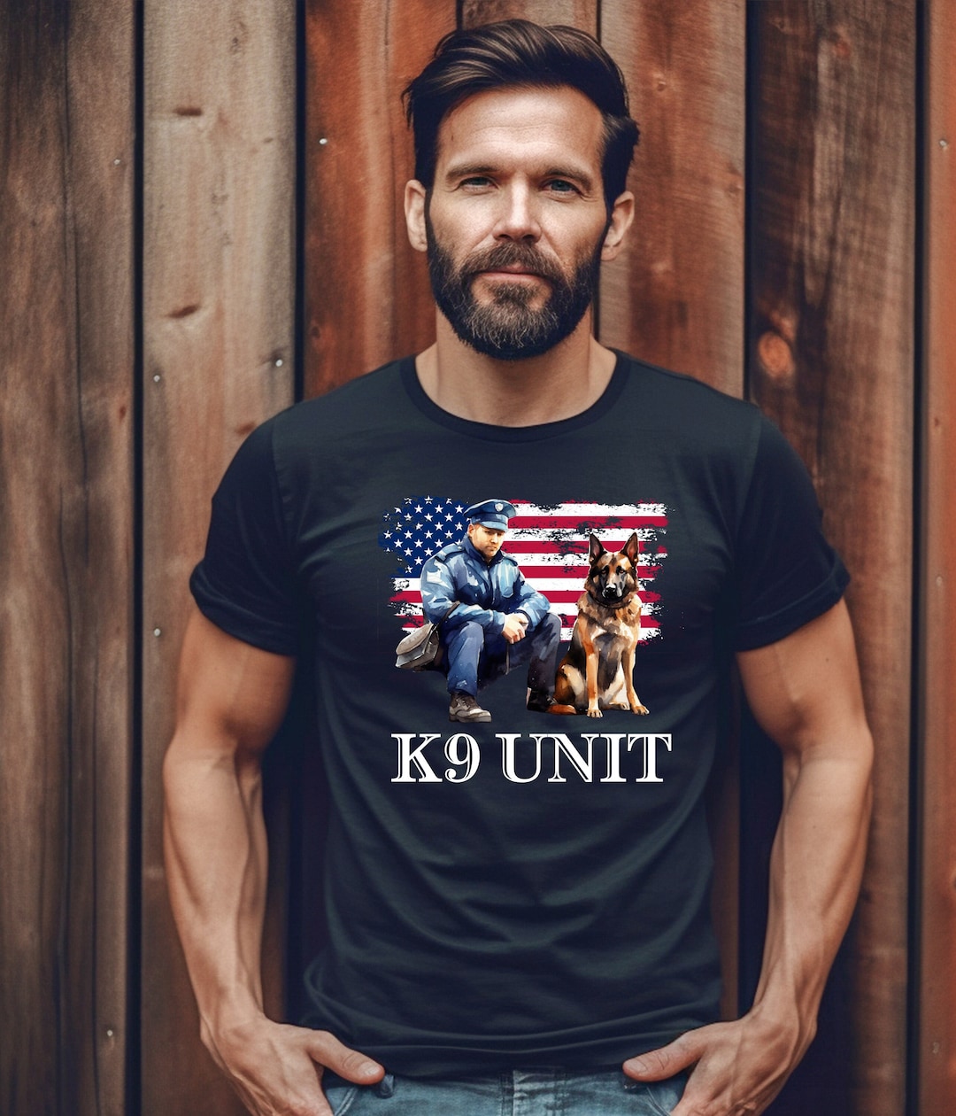 K9 Police Thin Blue Line Shirt German Shepherd Graphic Tee , K9 Unit ...