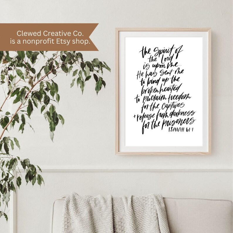 Bible Verse Print - Isaiah 61:1 Print, Christian Artwork, Christian ...