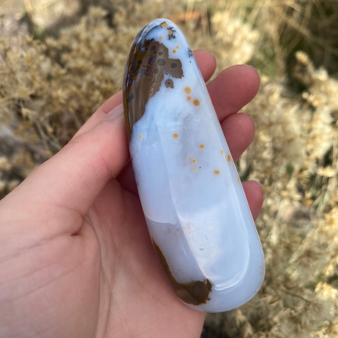 Polka Dot Agate Tumbled Blue Ice Stone for Rock or Crystal - Etsy