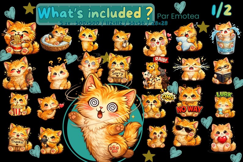 Chat Emoticon Pack | 50 Fun and Cute Static Emotes for Your Twitch ...