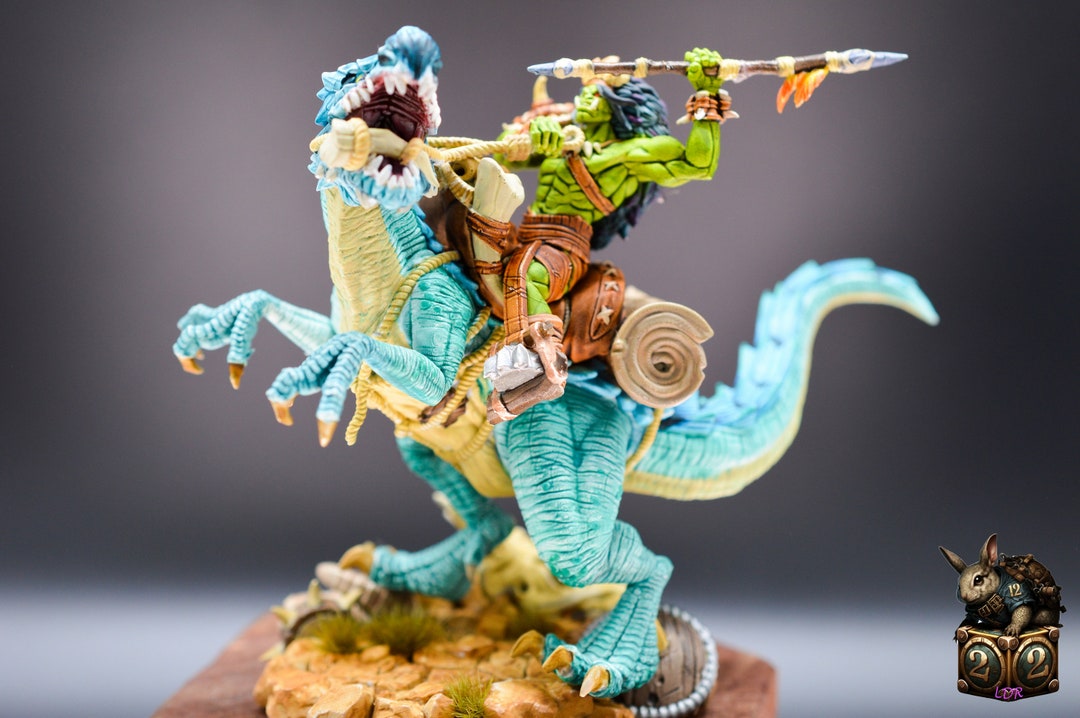 Figure Mounted Orc Warrior Miniature by Cast N Play for Dungeons ...