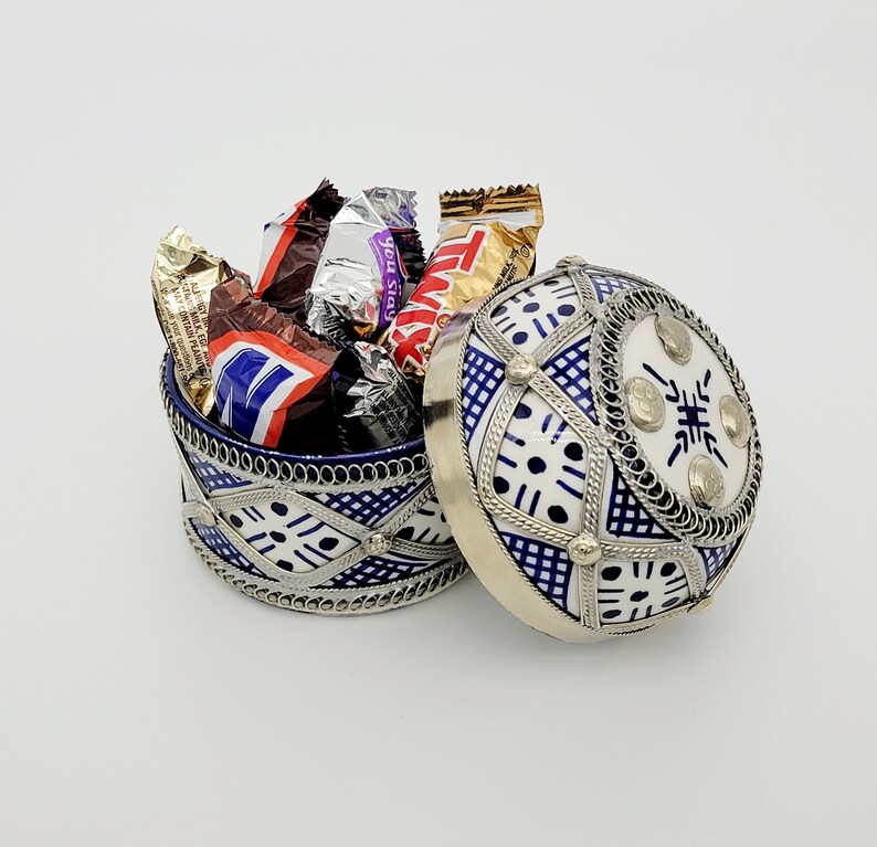 Moroccan Ceramic Pot With Silver Work - Etsy