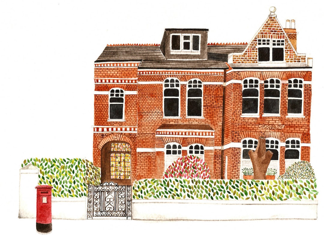 Commission House Portrait Drawing - Etsy