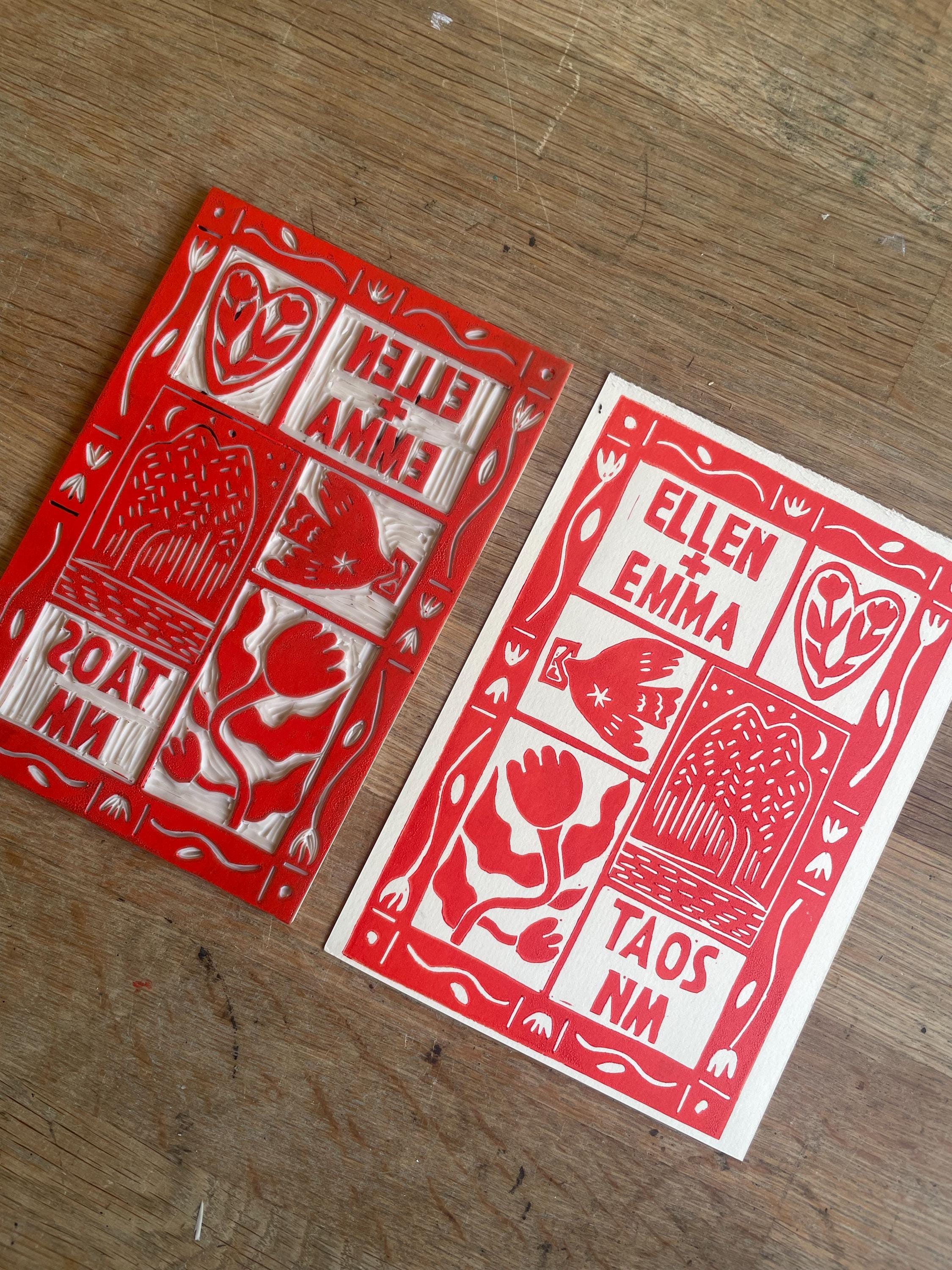 Custom Lino Stamp: Handmade Wedding Invitation, Card Making - Etsy