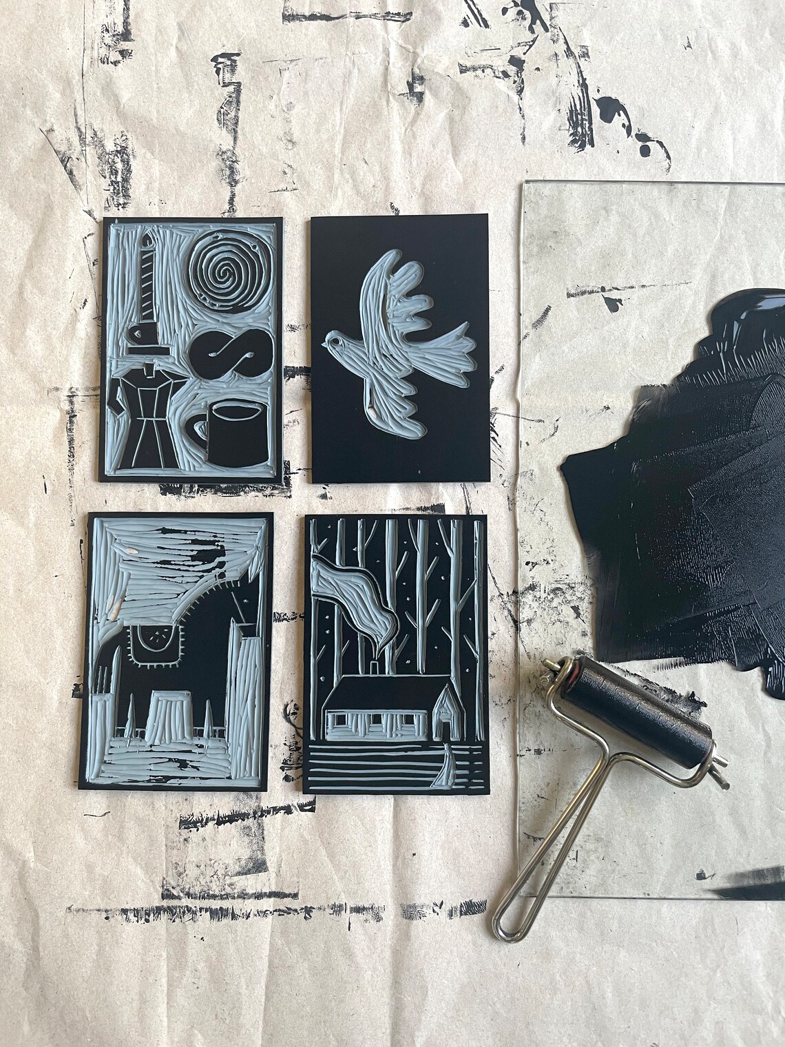 Custom Linoprint - Etsy