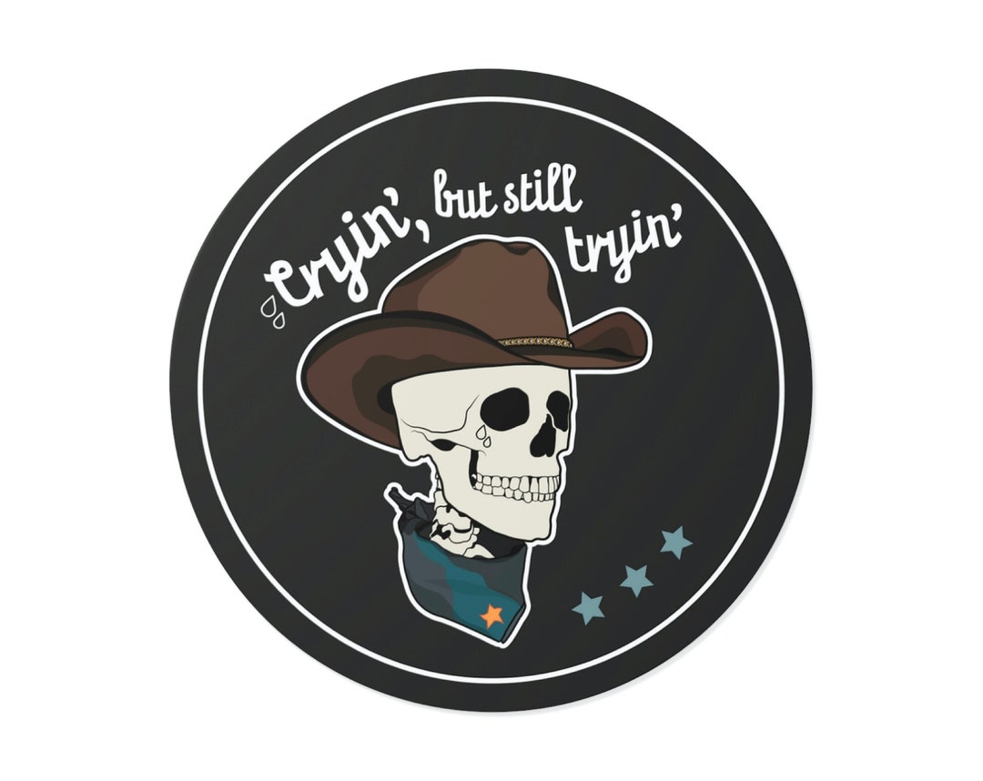 Cryin' Cowboy Skull Sticker, Cowboy Skeleton, Hydro Flask Sticker ...