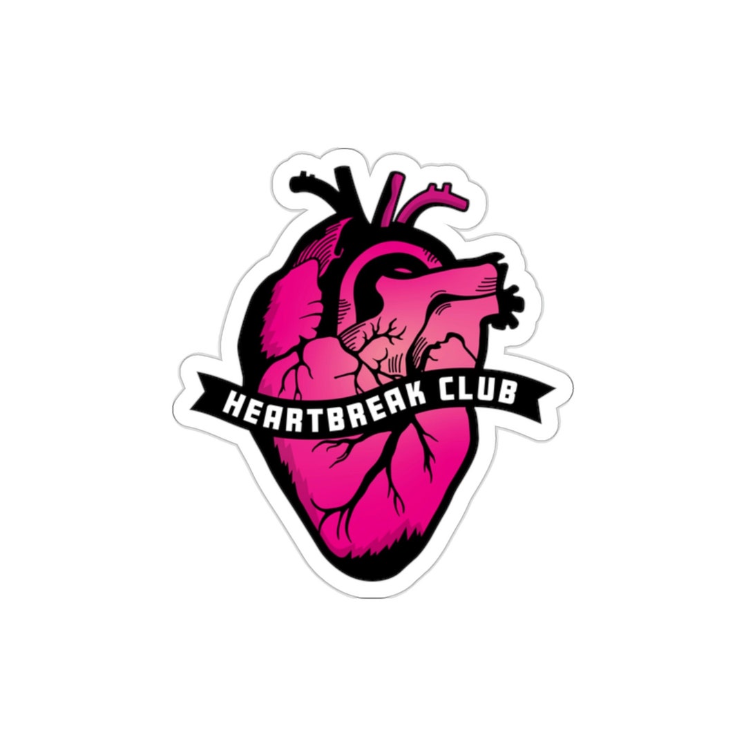 Heartbreak Club Sticker, Heart, Hydro Flask Sticker, Water Bottle ...