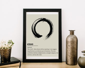 Enso Zen Wall Art, Enso Circle Poster, Enso Circle, Zen Home Decor, Zen Abstract Wall Art ...