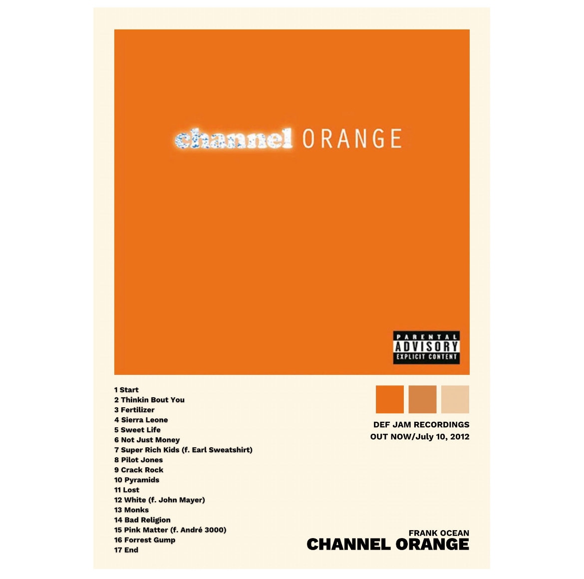 Frank Ocean Album Cover Poster Digital Download - Etsy