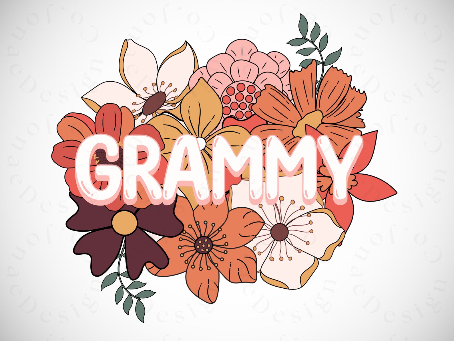 Floral Grammy Png Retro Grandma Png Floral Png Sublimation Designs ...
