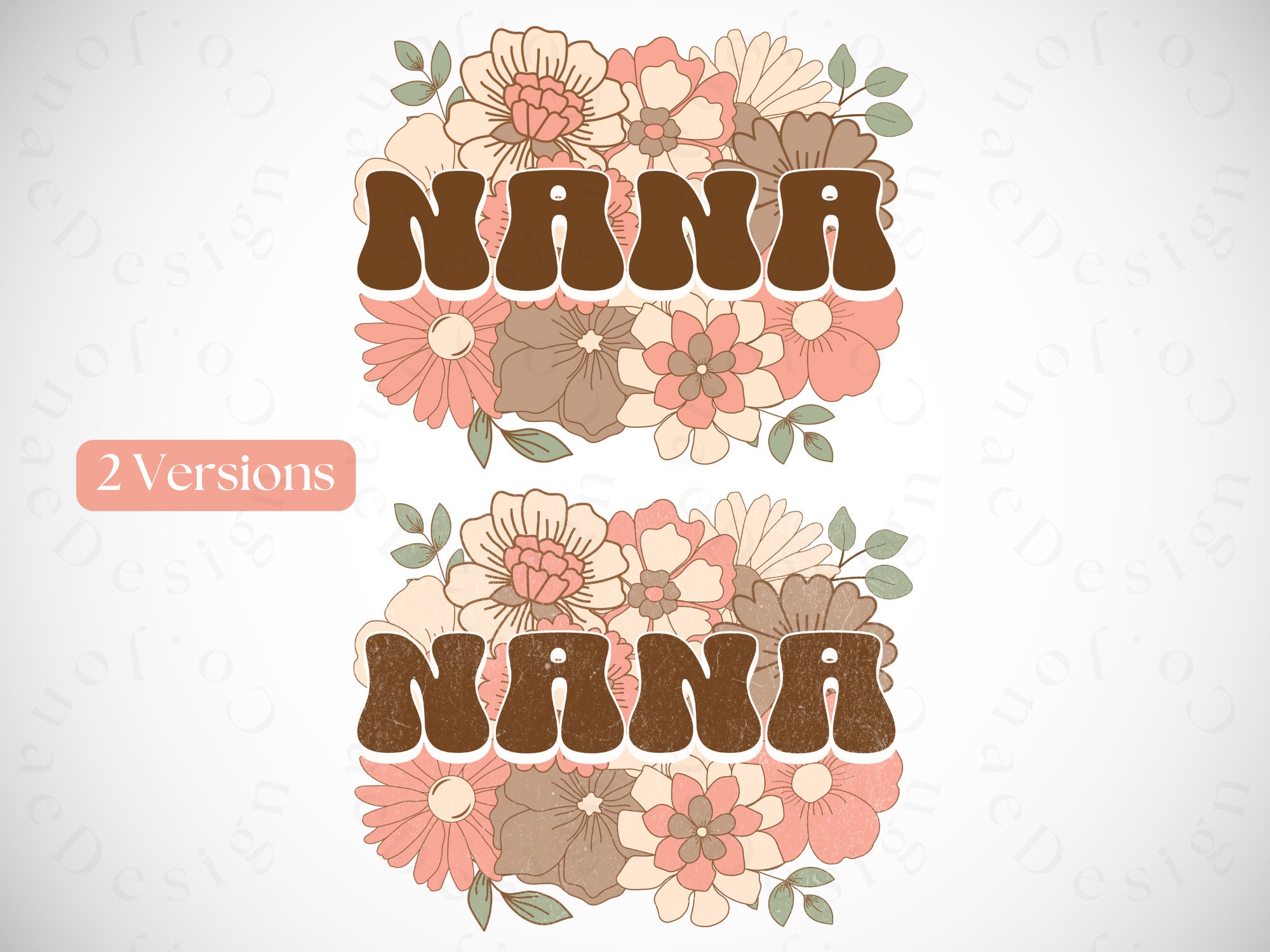 Floral Nana Png Retro Grandma Png Floral Png Sublimation Designs Download Png Nana Sublimation ...
