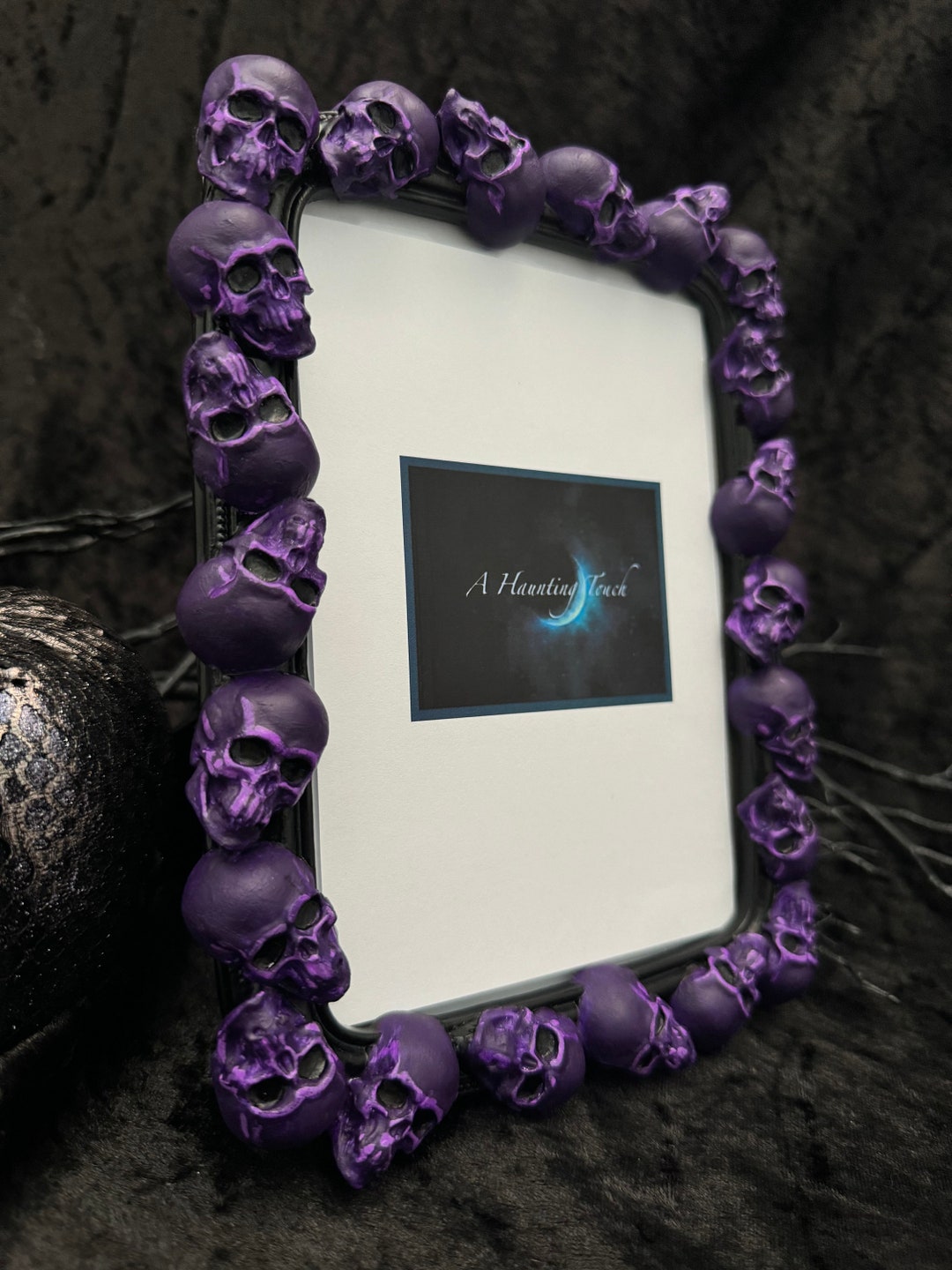 Skull Head Frame, Purple Frame, Picture Frame, Halloween Decor, Home ...