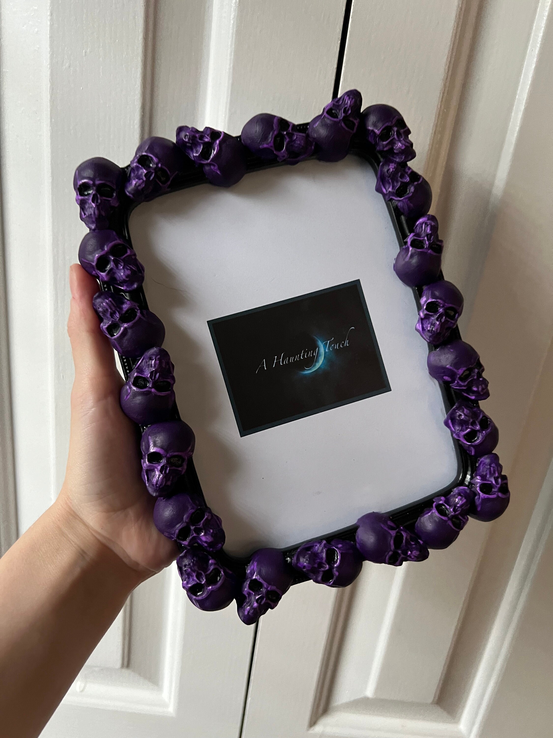 Skull Head Frame, Purple Frame, Picture Frame, Halloween Decor, Home ...