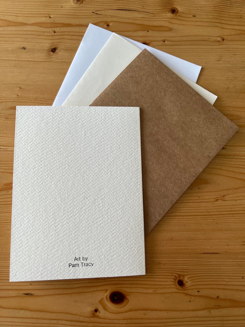 Hand Painted Watercolor With Ink Sunset Over the Water and Waves Card ...