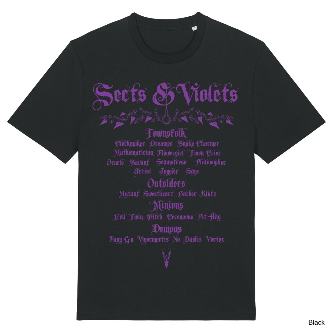 Blood on the Clocktower T-shirt, Sects and Violets T-shirt, Board Game ...