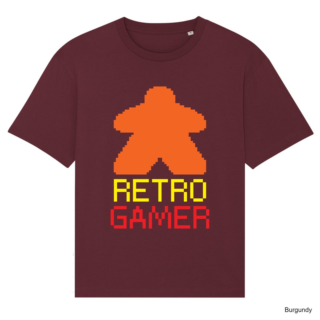 Retro Gamer Orange Meeple T-shirt, Board Game Tshirt, Art, Tabletop ...