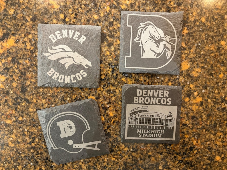 Denver Colorado Sports - Rockies, Broncos, Nuggets, Avalanche- 4” Slate ...