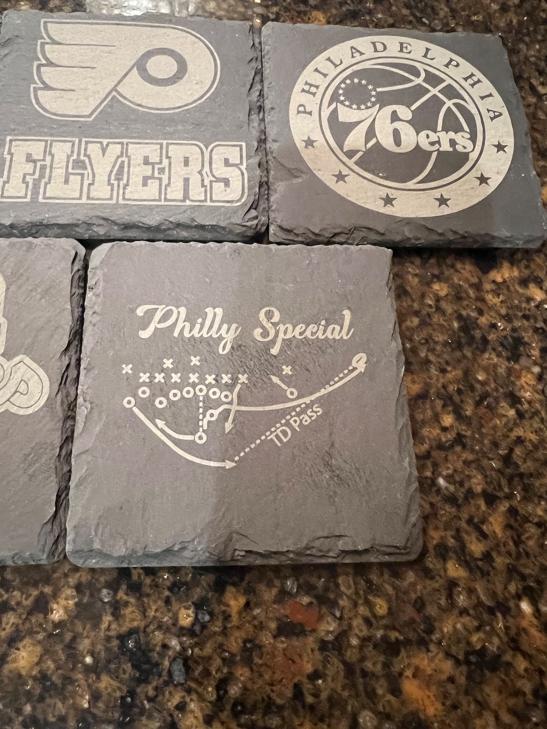 Philadelphia Sports 5 Pack Slate Coasters Phillies, 76ers, Eagles ...