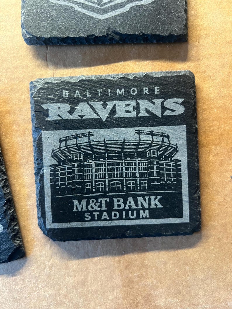 Baltimore Ravens - 4” Slate Coasters - Set of Four Coasters - Optional ...