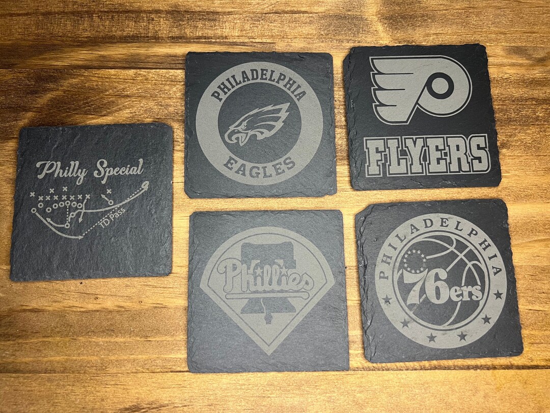Philadelphia Sports - 5 Pack Slate Coasters - Phillies, 76ers, Eagles ...