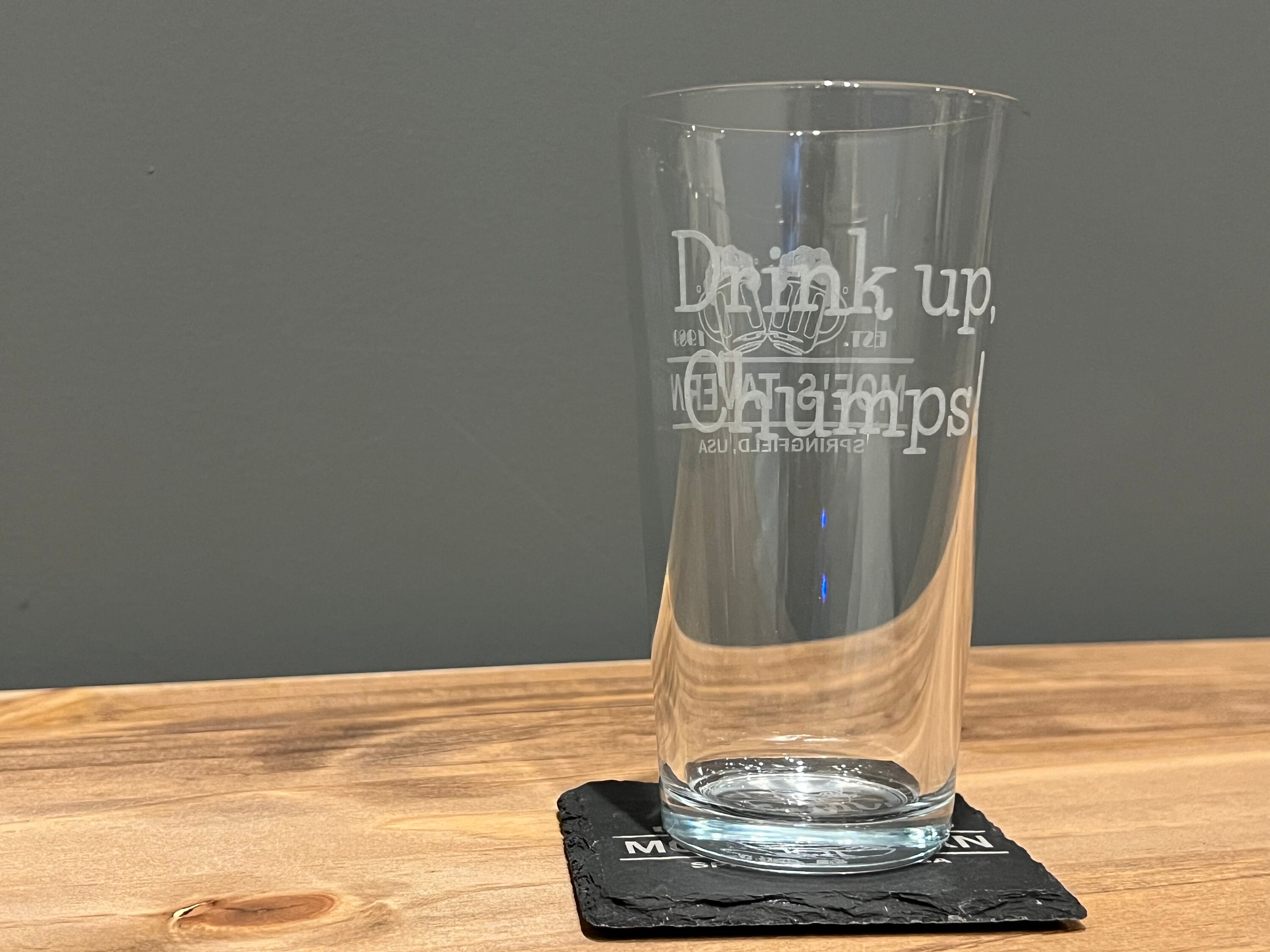 Moe’s Tavern From the Simpsons Etched Pint Glass and Coaster Set - Gift ...