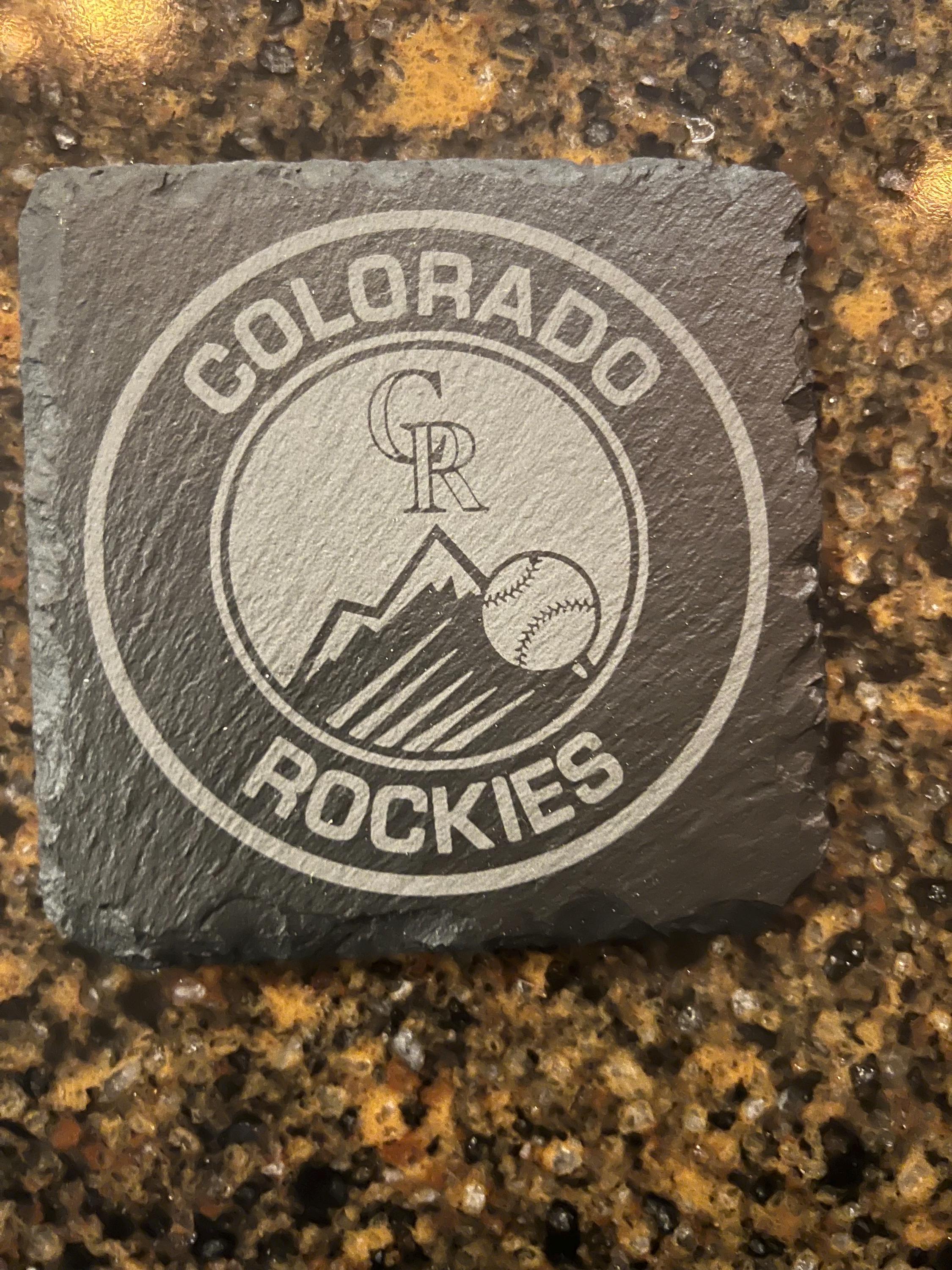 Denver Colorado Sports - Rockies, Broncos, Nuggets, Avalanche- 4” Slate ...