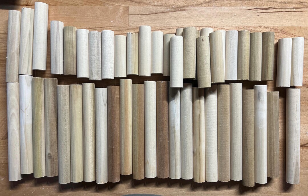 1” Thick Poplar Dowels - Lot of Approximately 50 Pieces - Craft Sticks ...