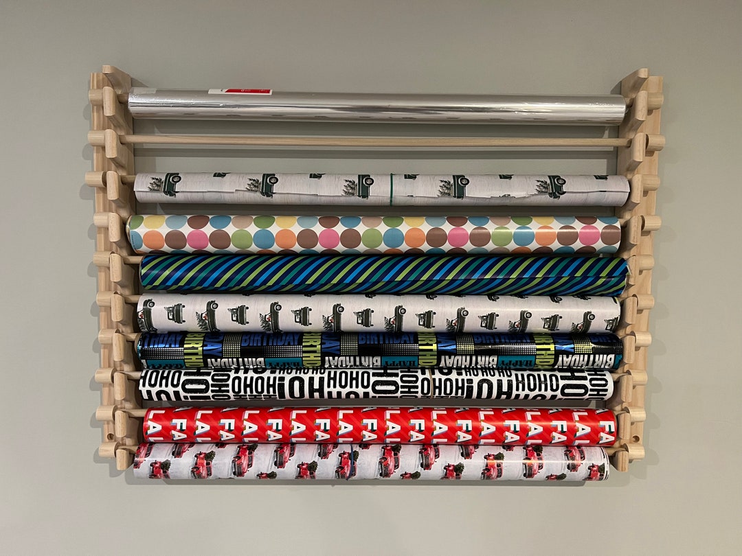 Handmade Wrapping Paper Roll Storage Rack - Easy Front Load Design ...