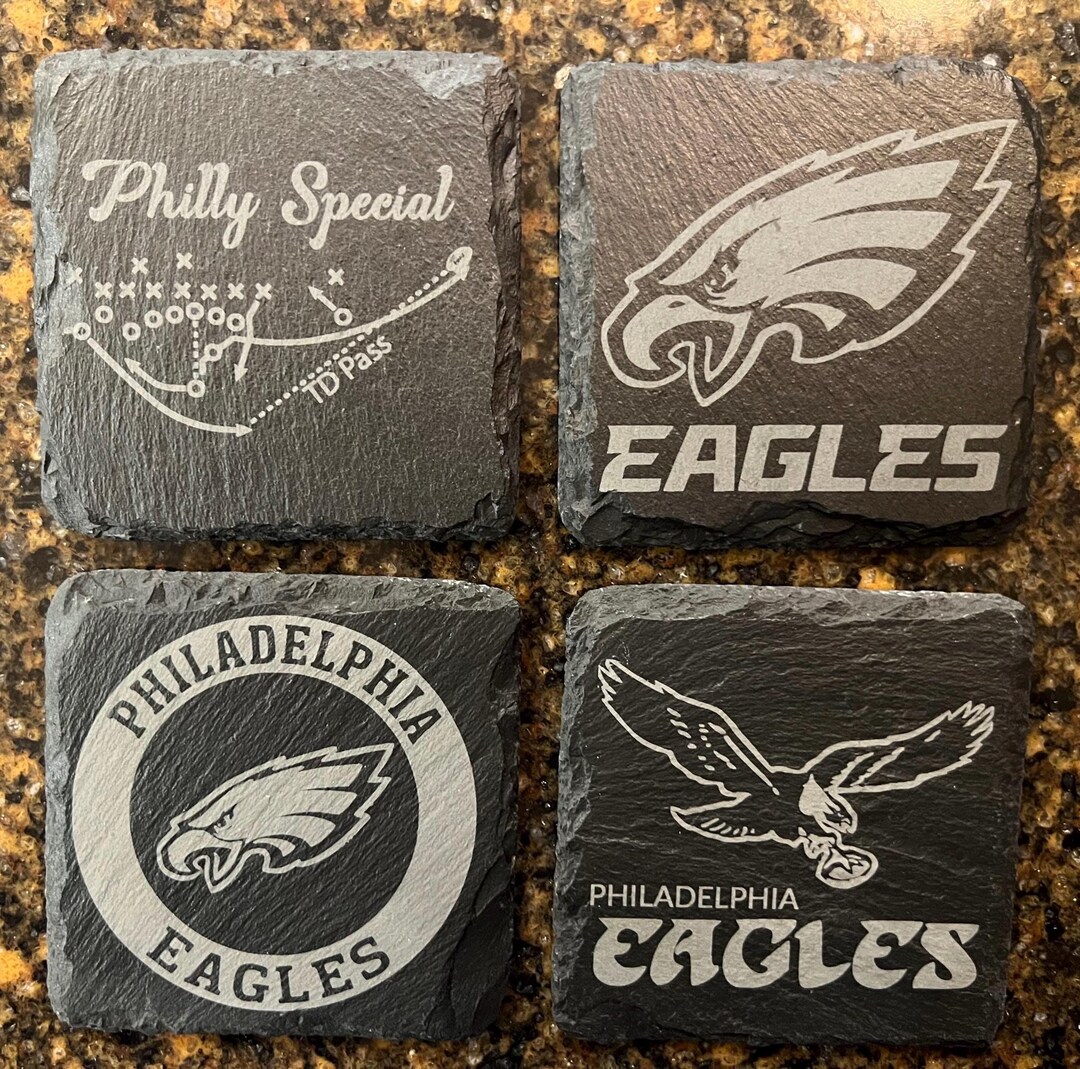 Philadelphia Eagles and Philly Special- 4” Engraved Slate Coasters ...