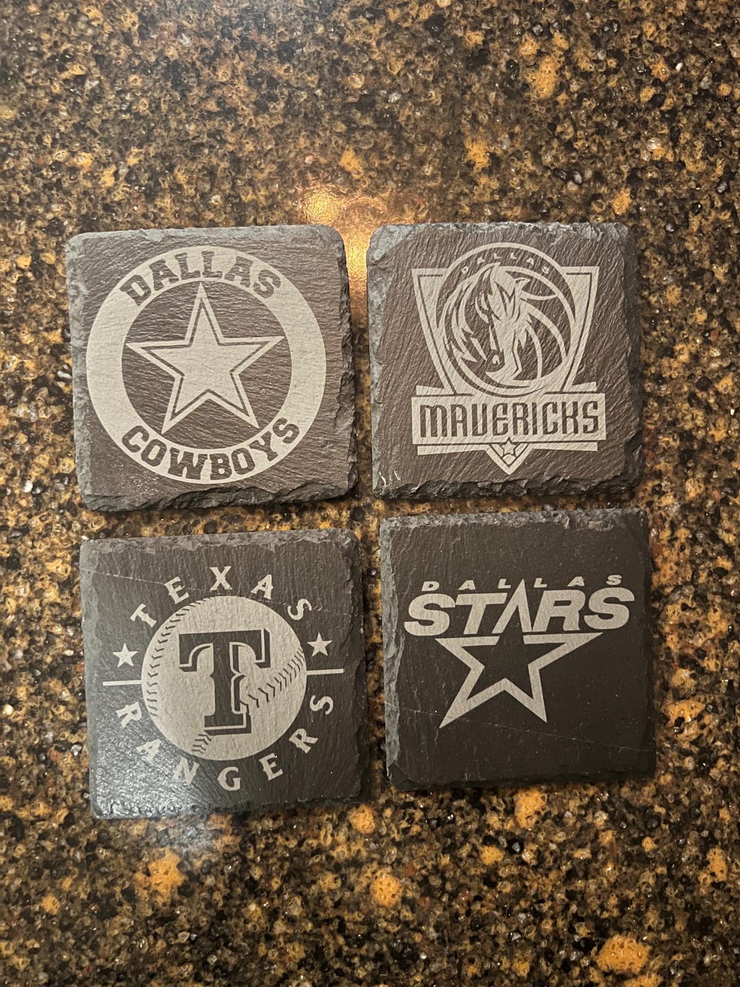 Dallas Sports Teams - Cowboys, Mavericks, Stars, Rangers - 4” Slate ...