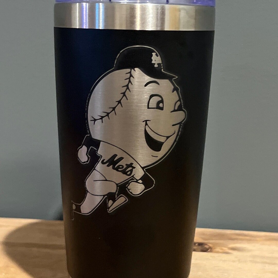 New York Mets “mr Met” Double Sided Engraved 20 Oz Tumbler - Gift for ...