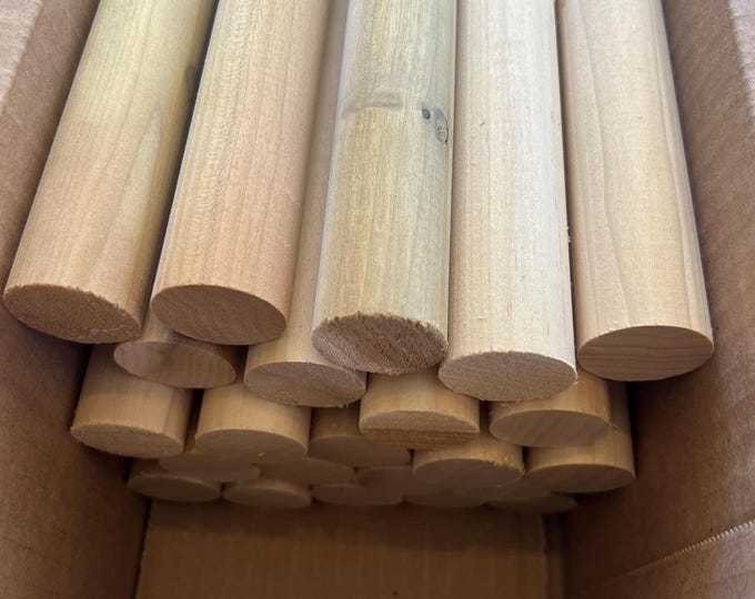 1.25” Thick Poplar Dowels - Lot of 23 Pieces - 16” - 17” Craft Sticks ...