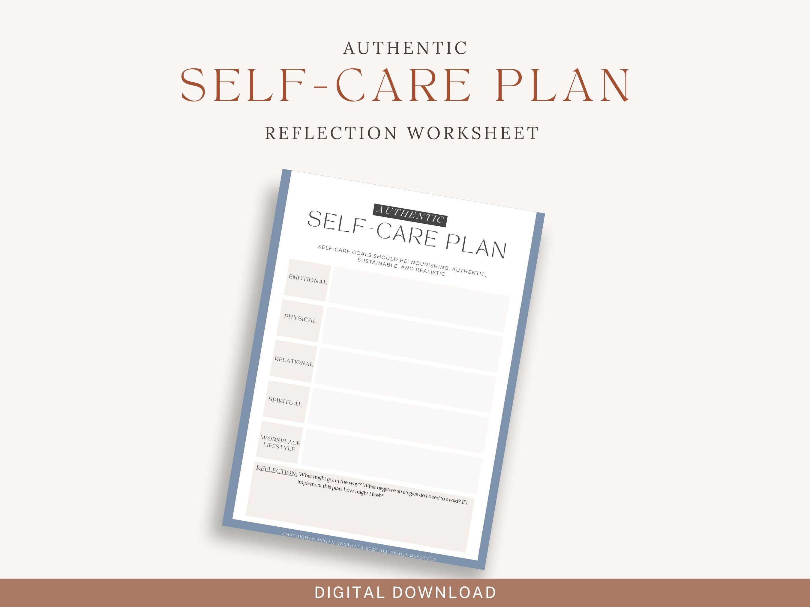 Self-care Plan Template - Etsy