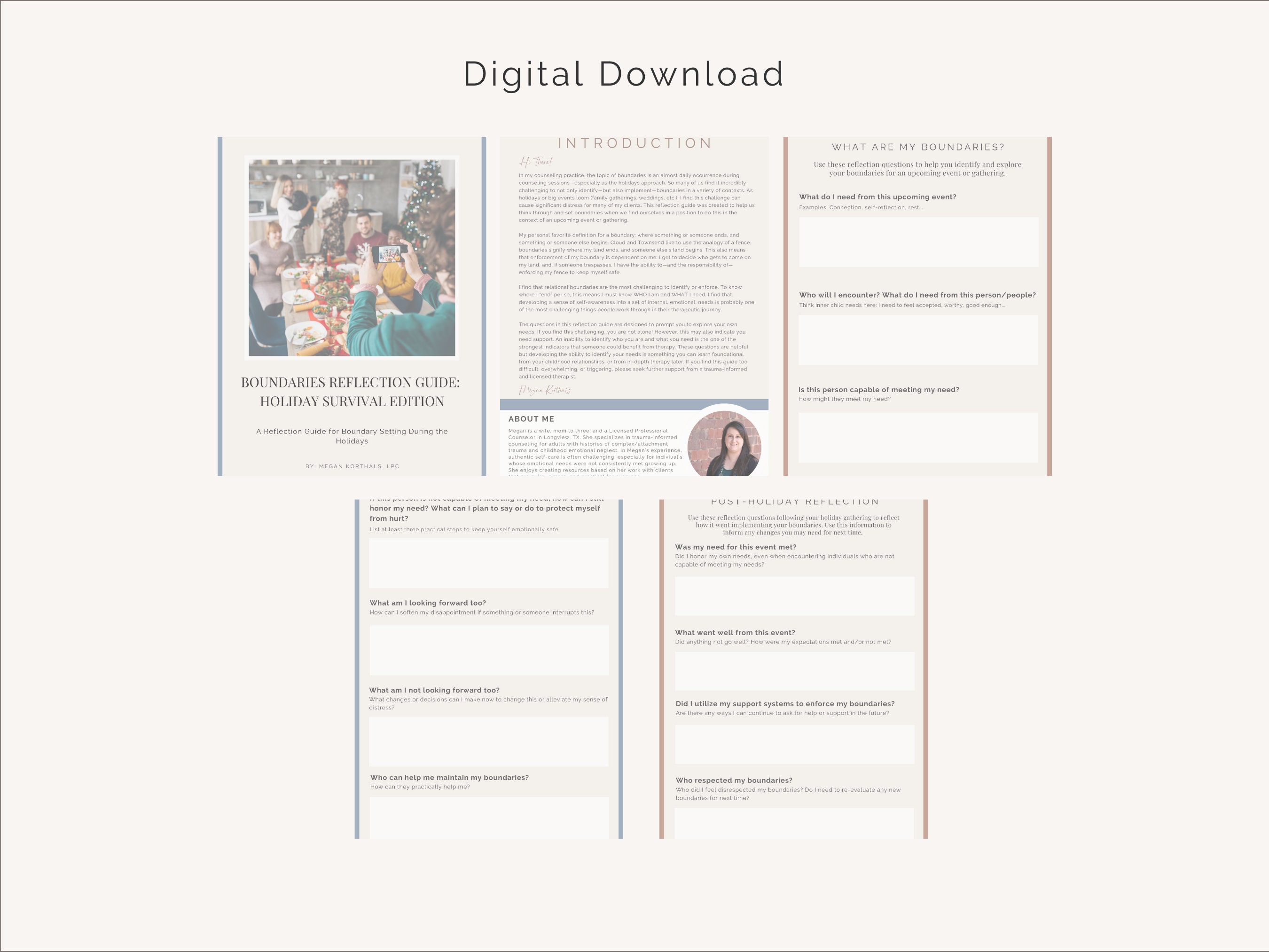 Holiday Boundaries Reflection Worksheets - Etsy