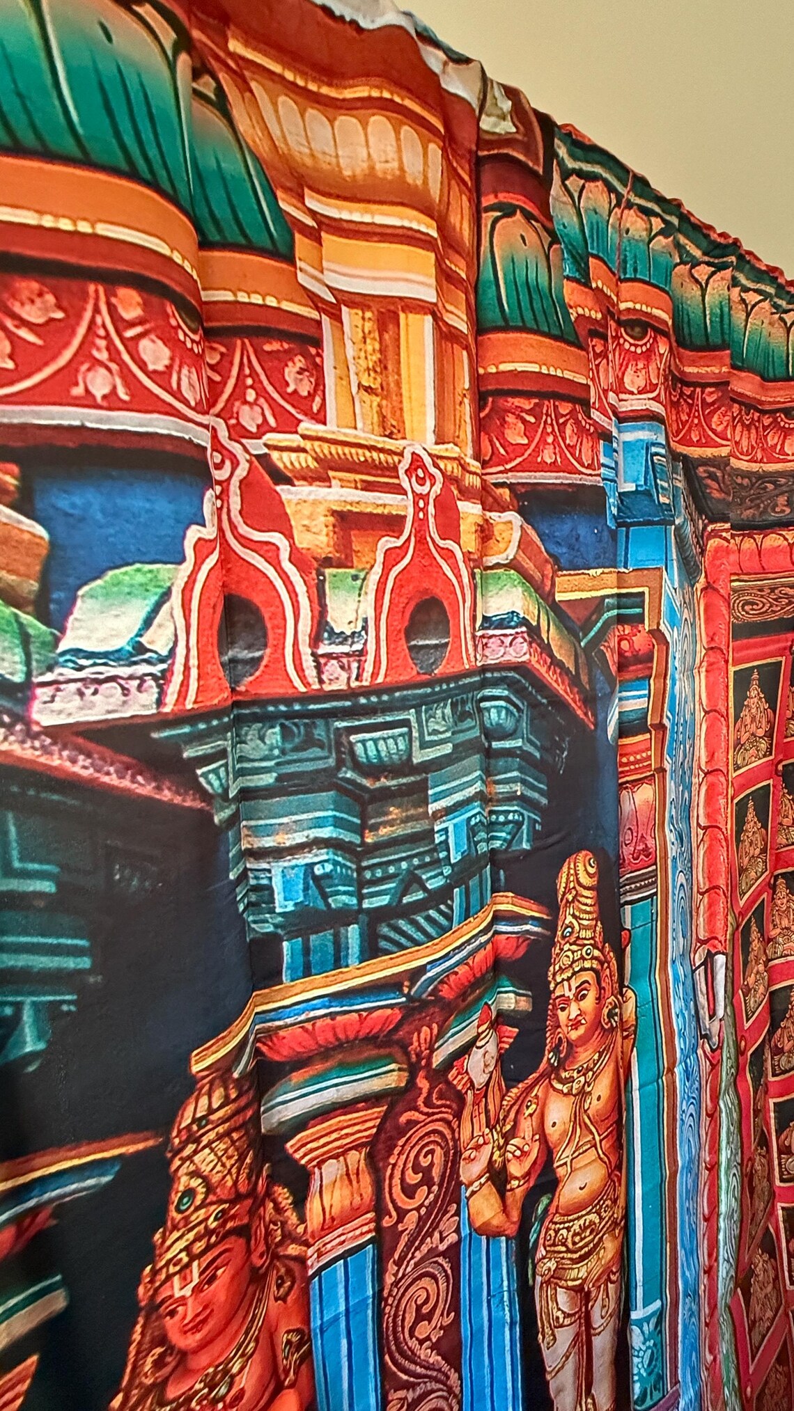 Temple Design Backdrop Cloth: Traditional Pooja Decor, 8x10 Ft - Etsy