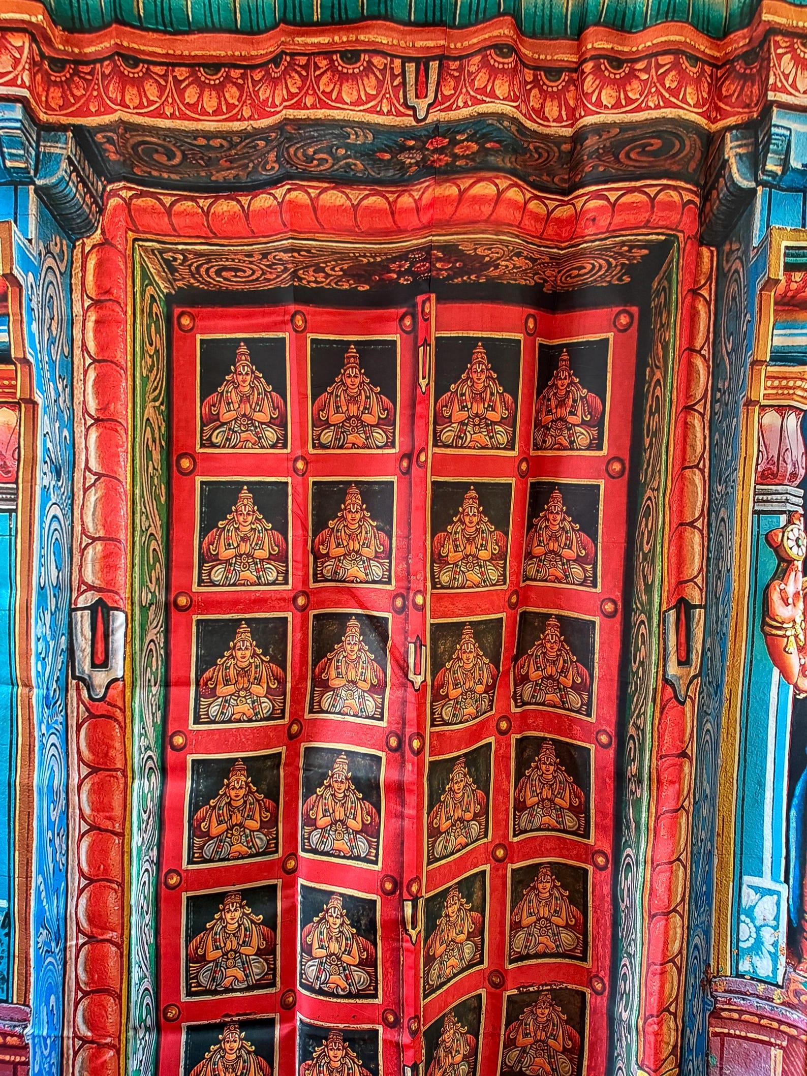 Temple Design Backdrop Cloth: Traditional Pooja Decor, 8x10 Ft - Etsy