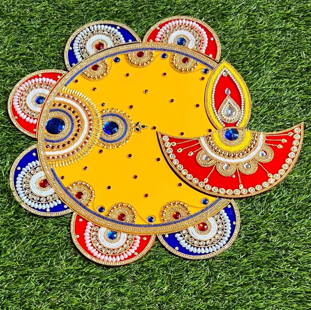 8 Pcs Acrylic Rangoli Set, Pooja Decoration, Home Decor, Puja Articles ...