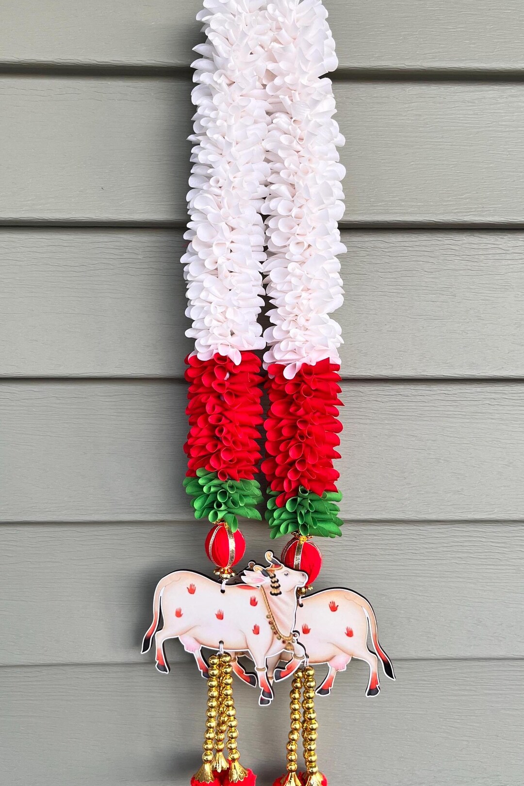 Garland Strings With Cow, Indian Decor, Handmade Fabric Garlands, Pooja ...
