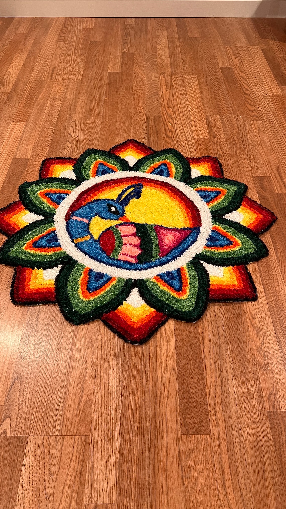 Traditional Rangoli Mat / Decor Mat / Peacock Design Rangoli Mat ...