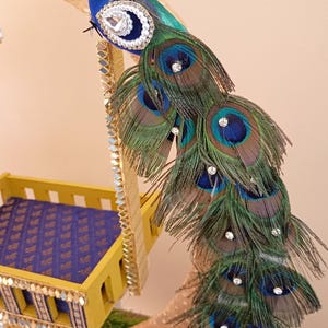 Krishna Jhula With Peacock Decor, Handcrafted Swing, Home Temple Decor ...