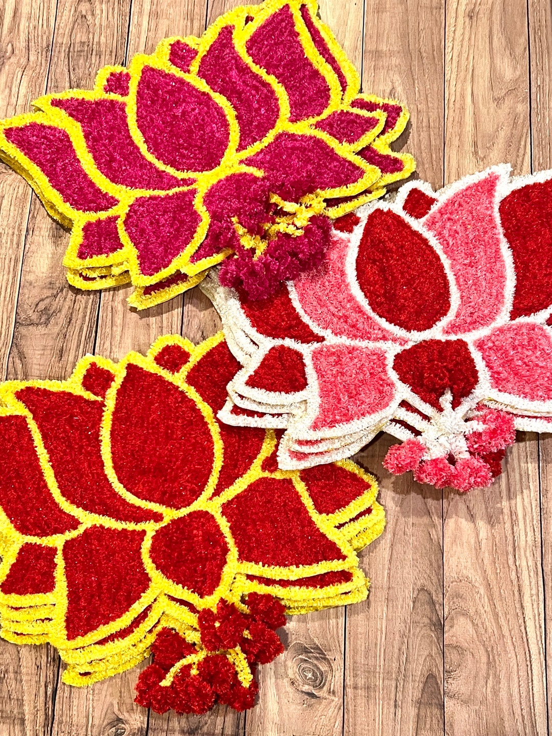 Traditional Rangoli Mat / Decor Mat / Lotus Design Rangoli Mat / Ready ...