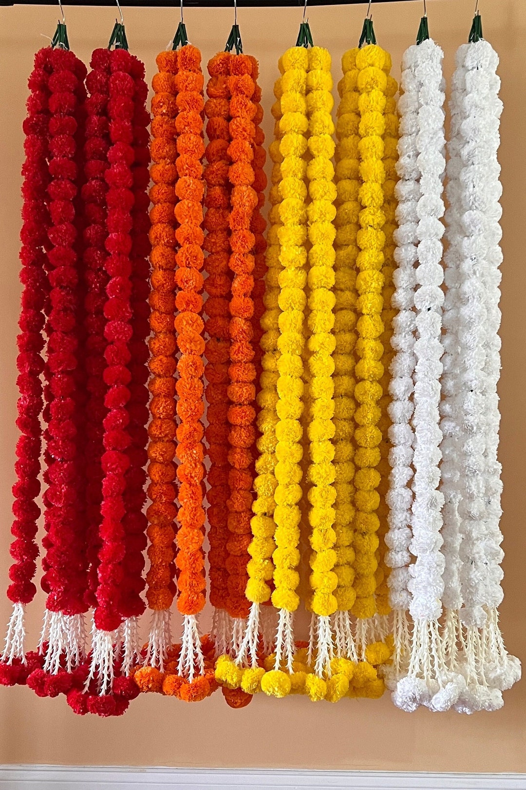 Artificial Marigold Flower Garland / Latkan / Side Hangings for Wedding ...