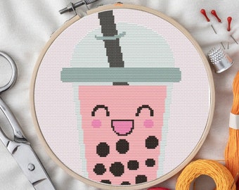 Cross Stitch Pattern Digital Download Cute Boba Unicorn Kawaii Bubble ...