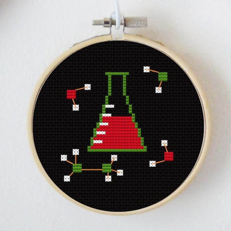 7 Science Chemistry Christmas Ornament Easy Cross Stitch Modern Counted ...