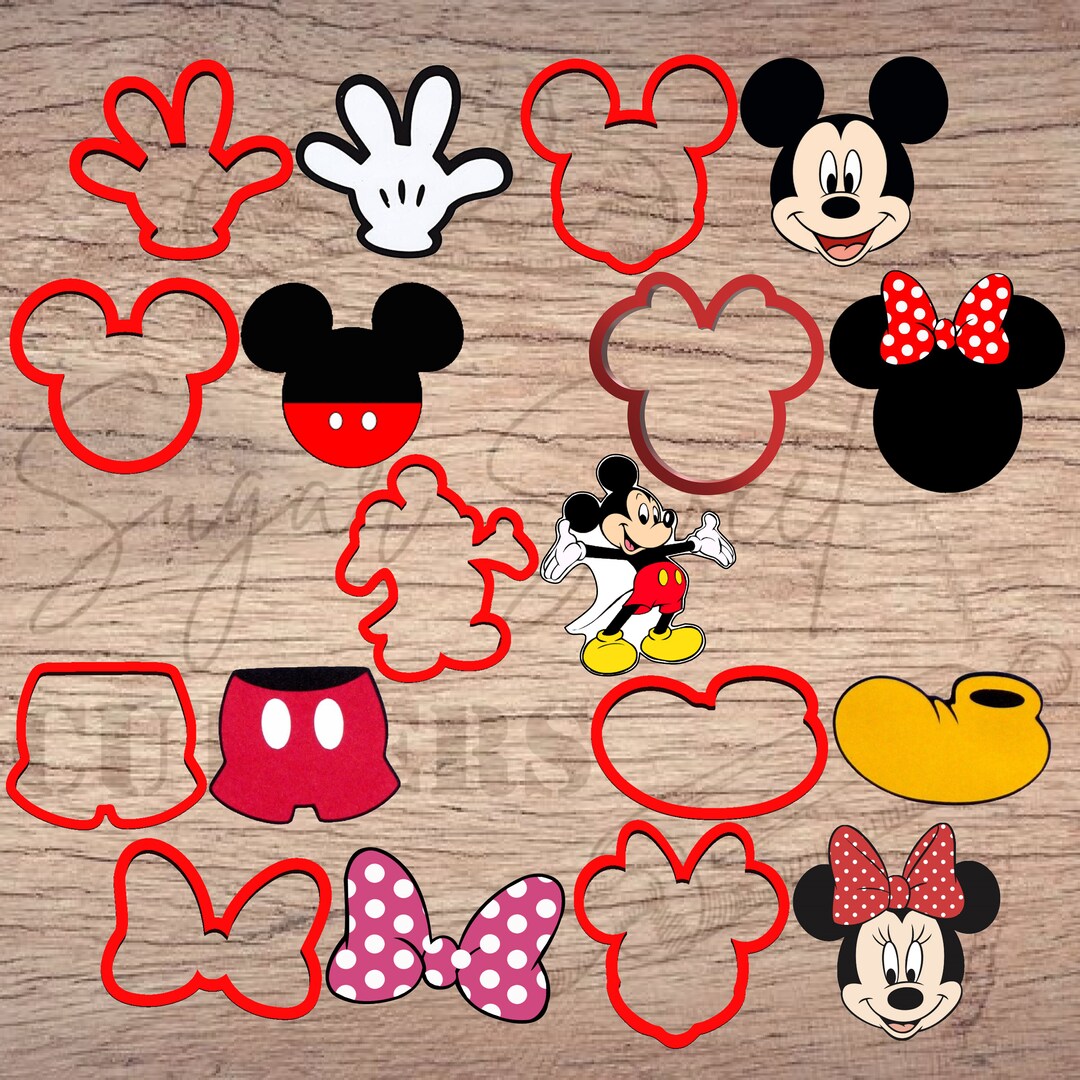 Mickey Mouse & Minnie Mouse Cookie Cutters - Etsy UK