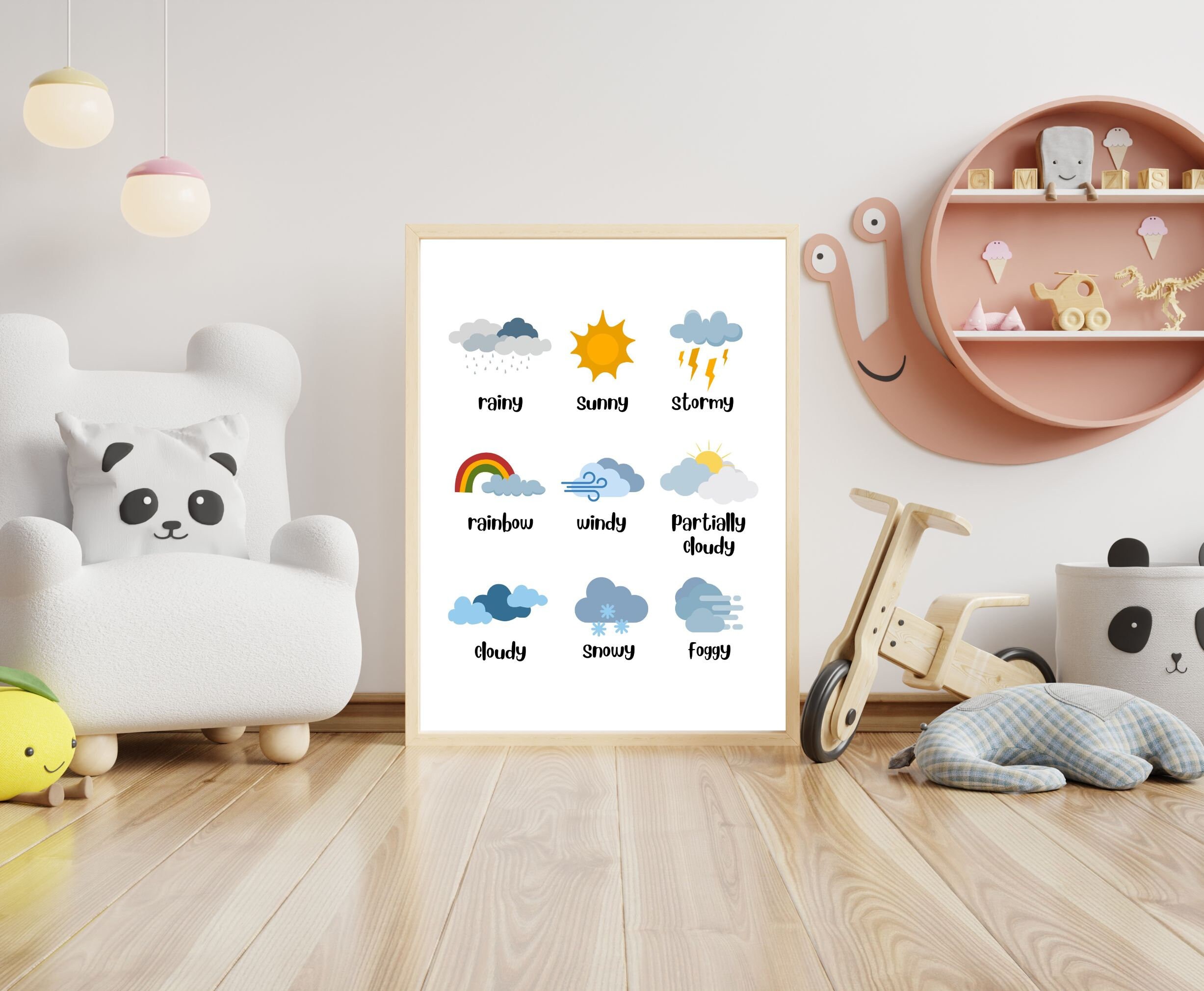 Printable Weather Poster for Toddlers, Weather Chart, Montessori ...